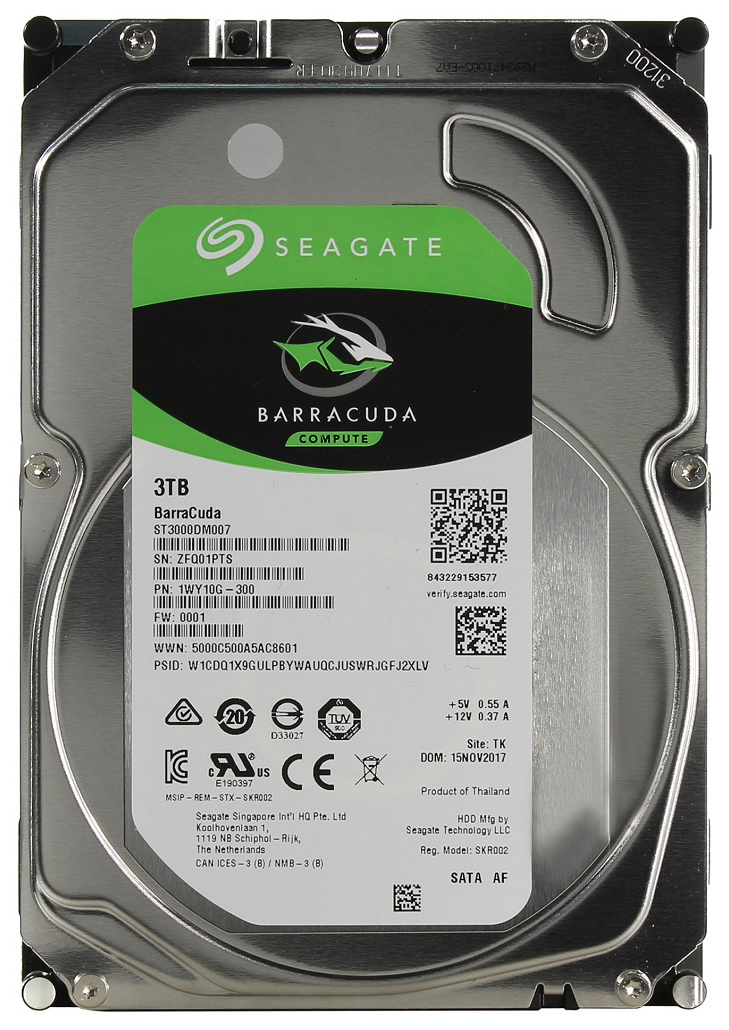 Жесткий диск Seagate BarraCuda 3ТБ (ST3000DM007)