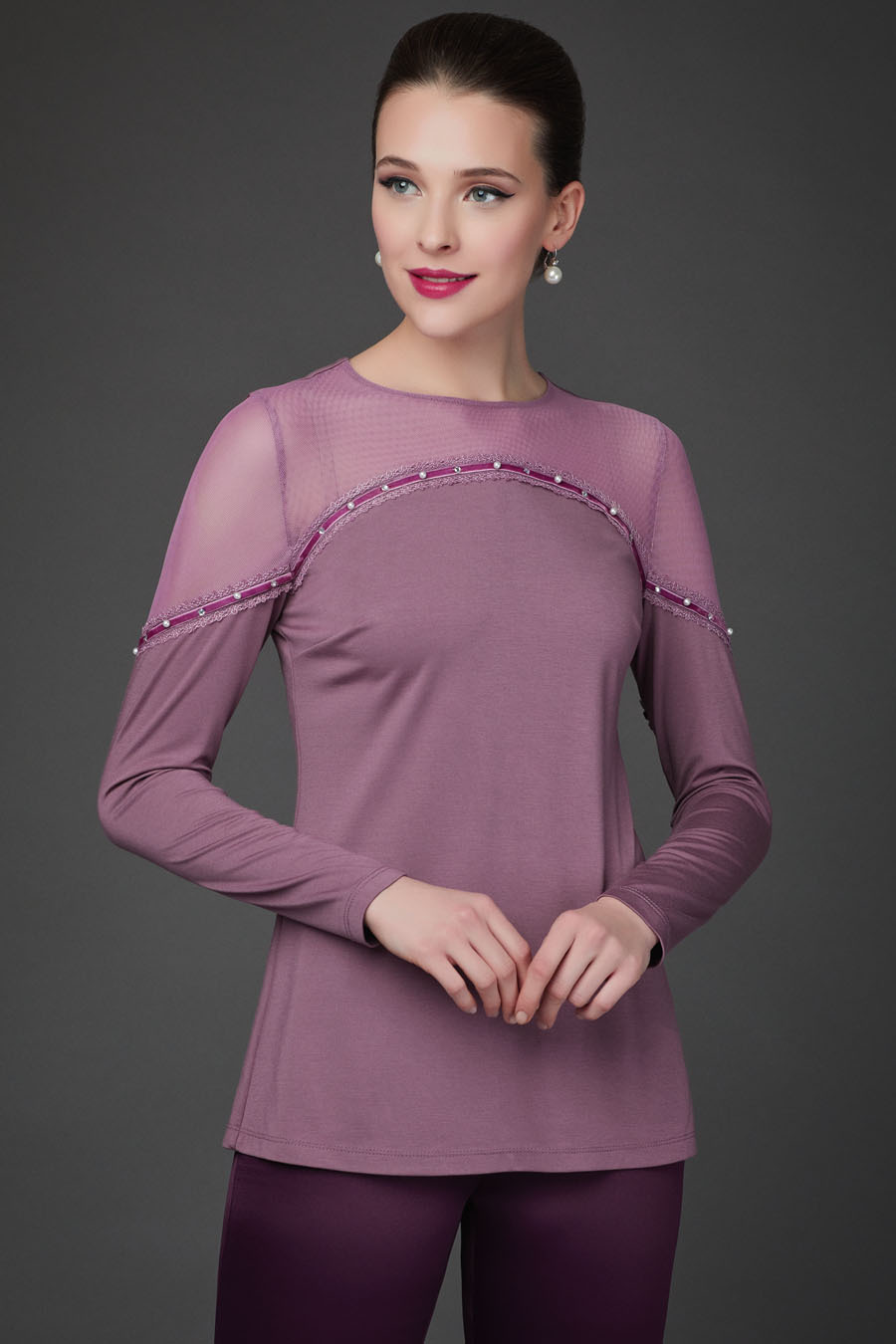 Блуза женская Арт-Деко R-1317 фиолетовая 54 RU