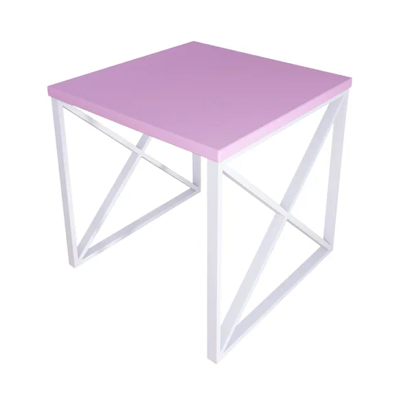 Стол кухонный Solarius Loft с крестообразными ножками 70x70х75, розовый с белыми ножками