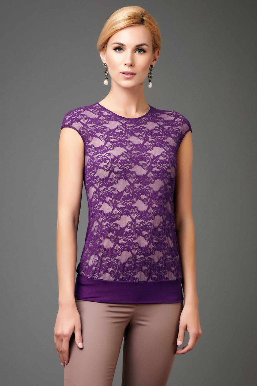 Блуза женская Арт-Деко R-1346 фиолетовая 46 RU