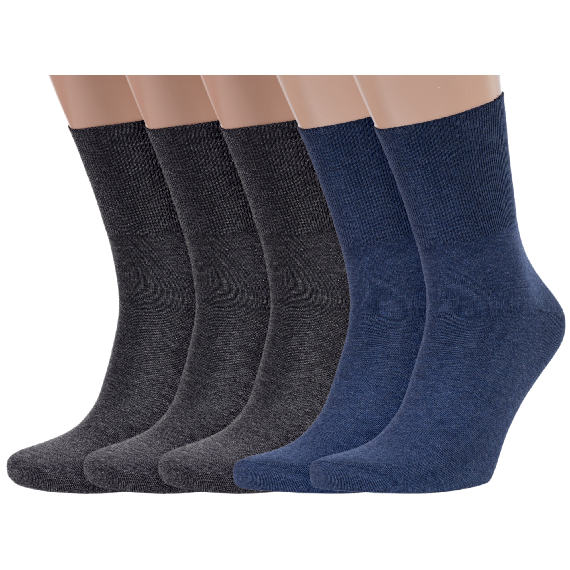 Комплект носков мужских Rusocks 5-М-245 серых; синих 27-29