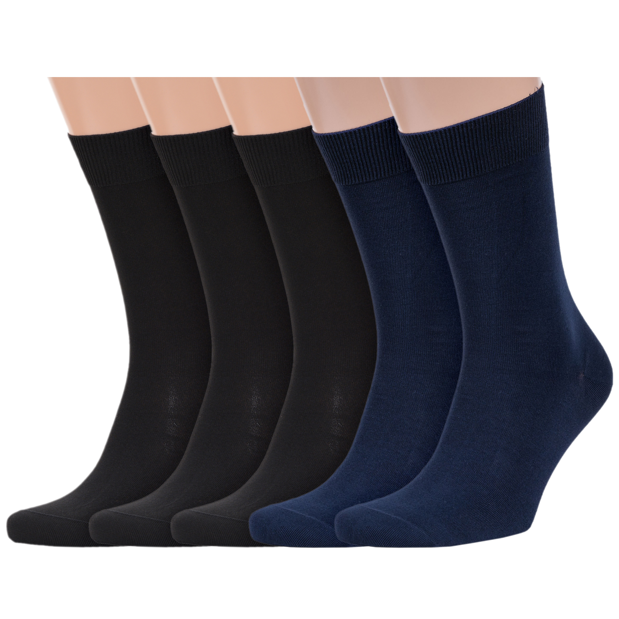 Комплект носков мужских Rusocks 5-М-370/1 черных; синих 29