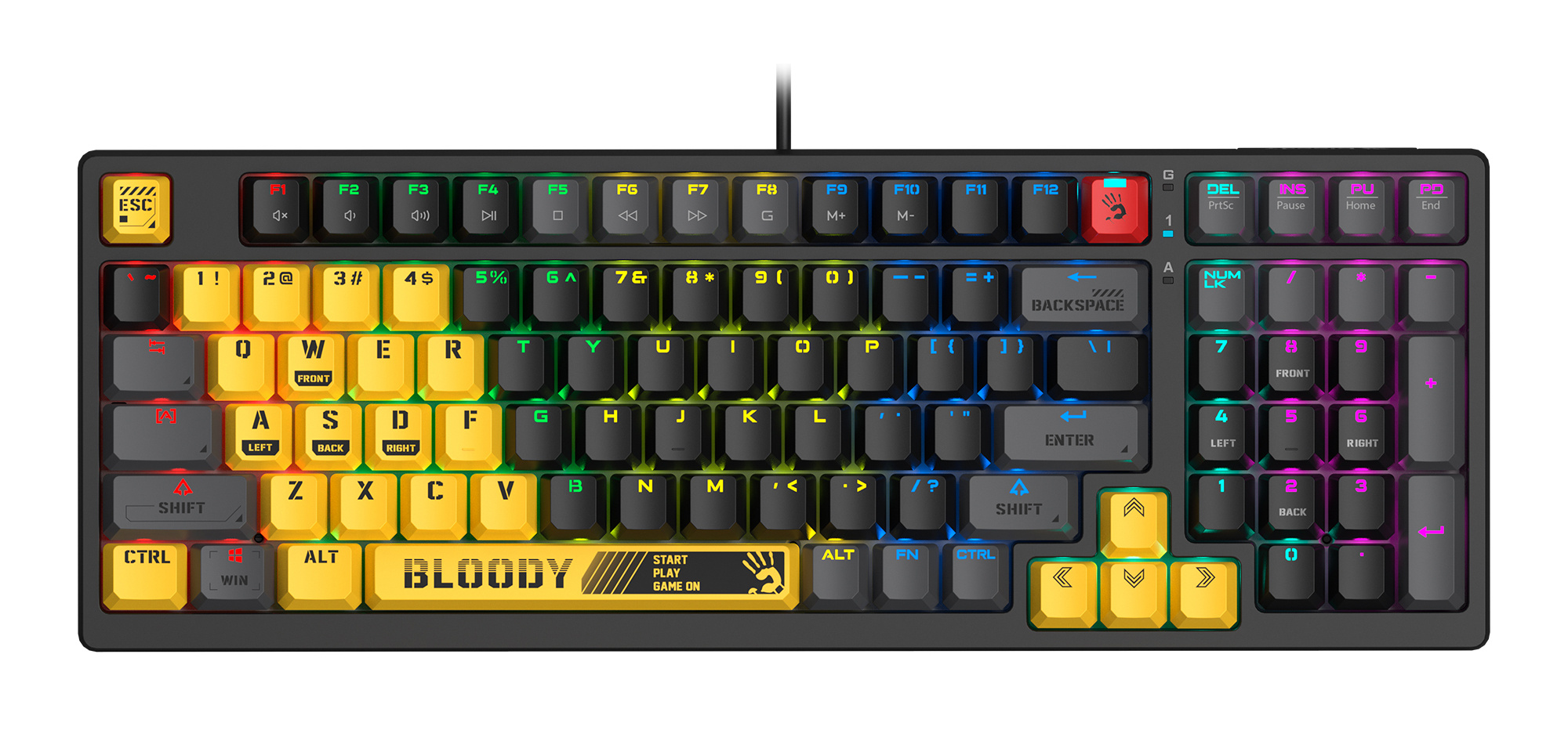 Проводная игровая клавиатура A4Tech Bloody S98 Yellow/Gray (SPORTS LIME)