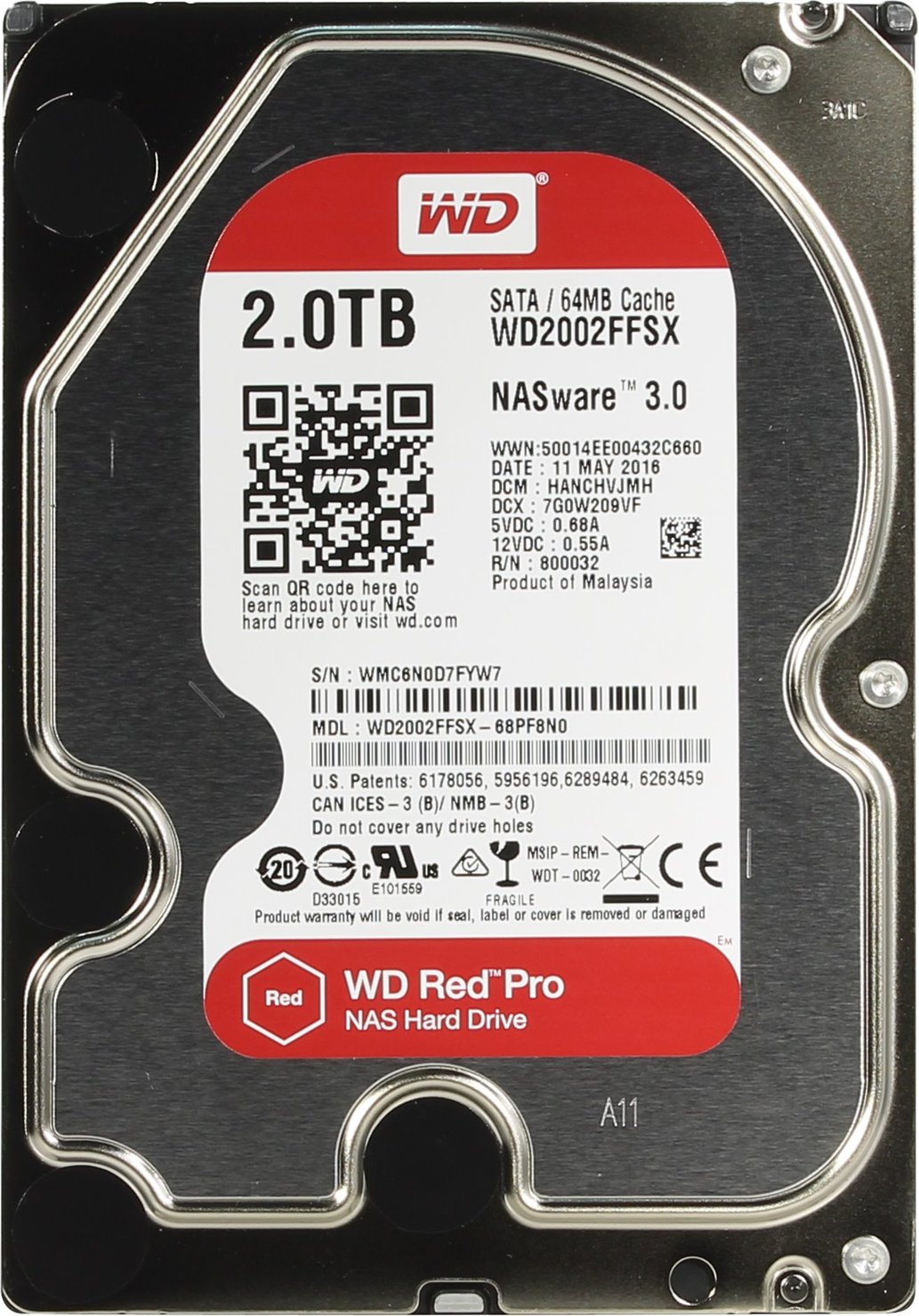 Жесткий диск WD Red Pro 2ТБ (WD2002FFSX)