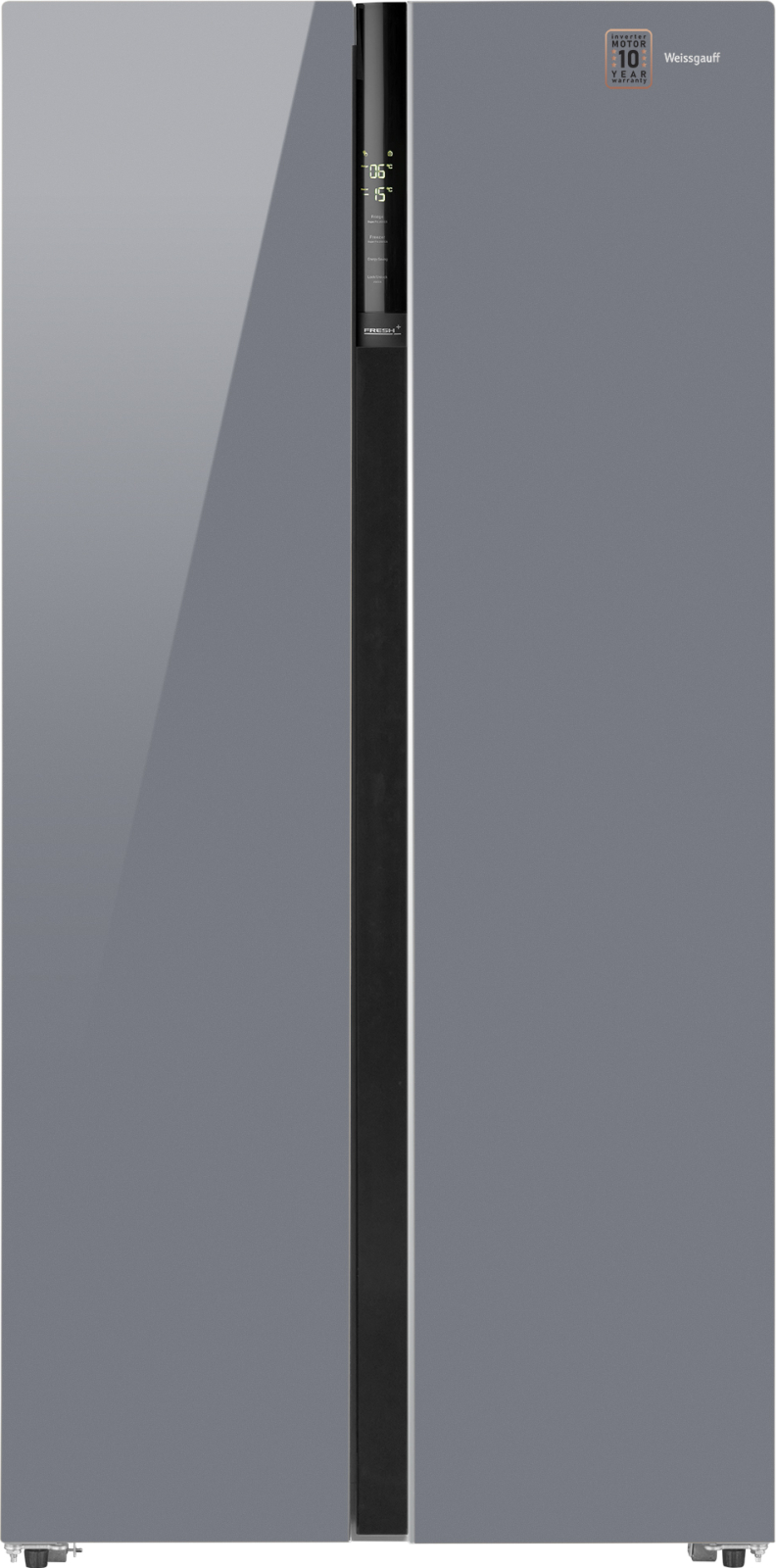 Холодильник Weissgauff WSBS 600 NoFrost Inverter Dark Grey Glass серый