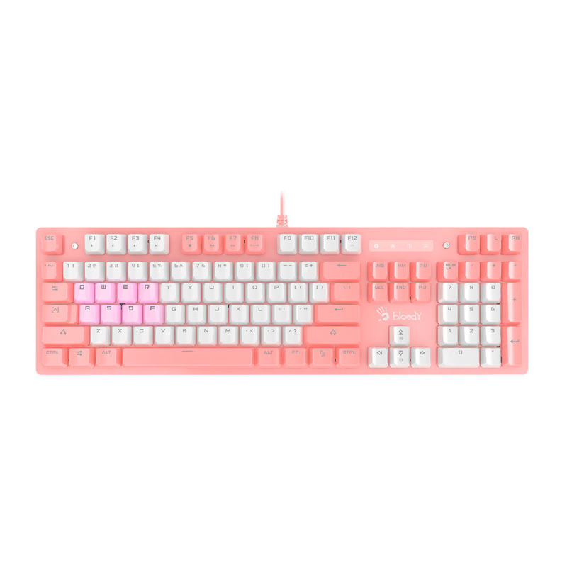 Проводная игровая клавиатура A4Tech Bloody B800 White/Pink