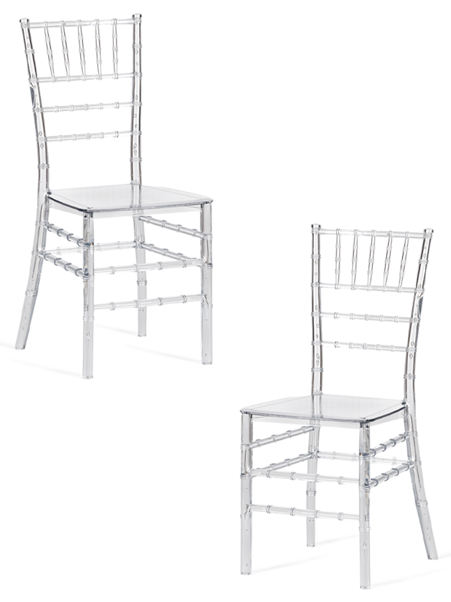 Комплект обеденных стульев TetСhair Chavari, пластик, прозрачный
