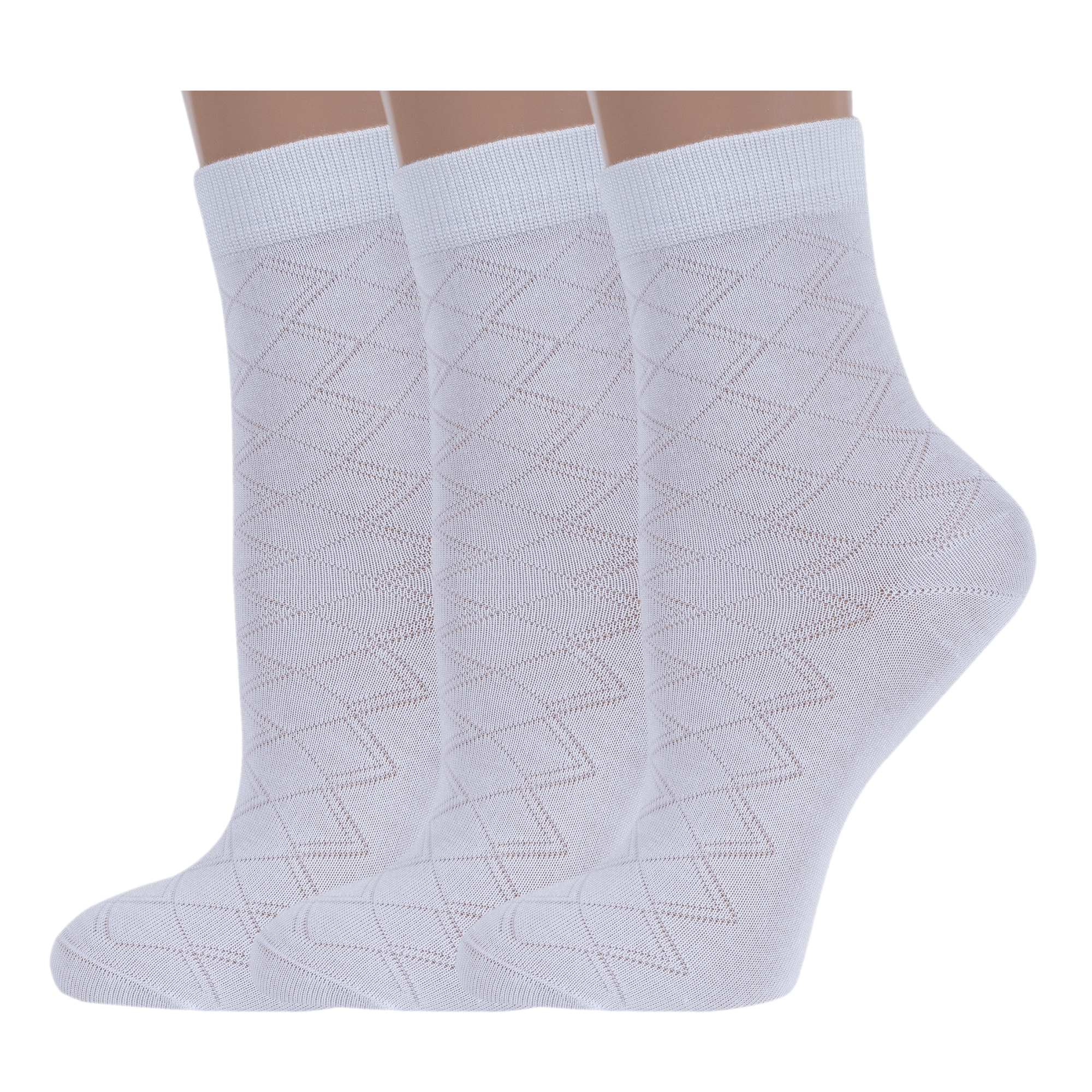 Комплект носков женских LorenzLine 3-Д36 белых 25