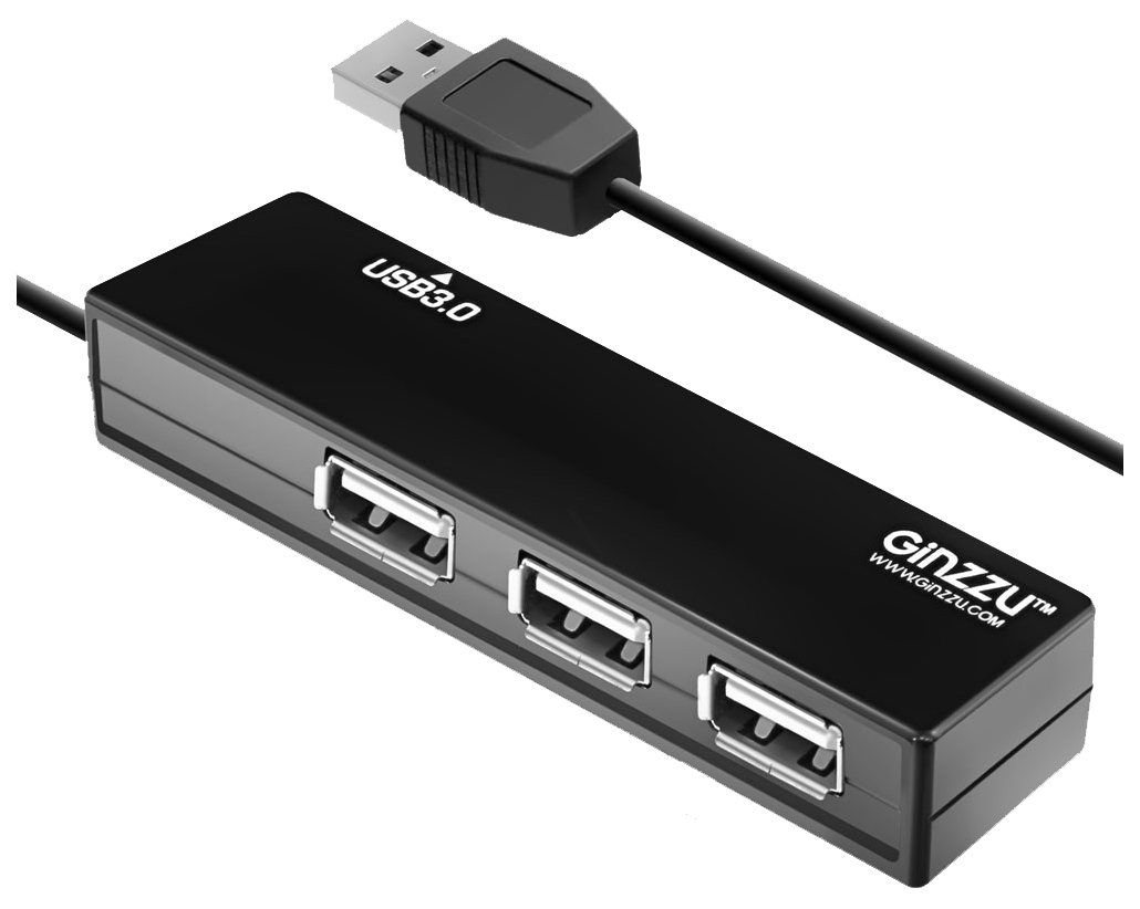 Разветвитель для компьютера Ginzzu GR-334UB 3 порта USB 2.0 + 1 порт USB 3.0