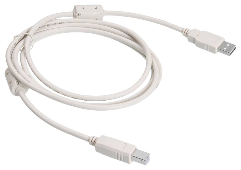 Кабель BURO USB A-USB B, M-M 1,8м White