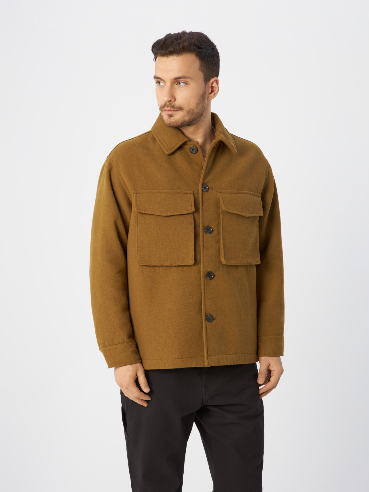Рубашка мужская H&M 1076002002 бежевая L