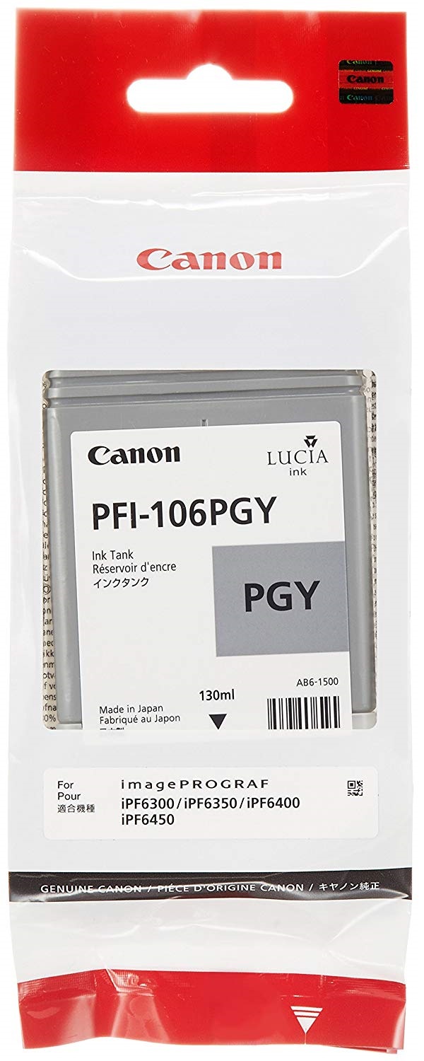 Картридж для струйного принтера Canon PFI-106PGY серый, оригинал