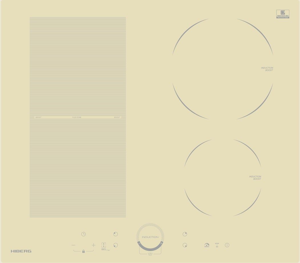 Встраиваемая варочная панель электрическая Hiberg i-MS 6049 Y бежевый