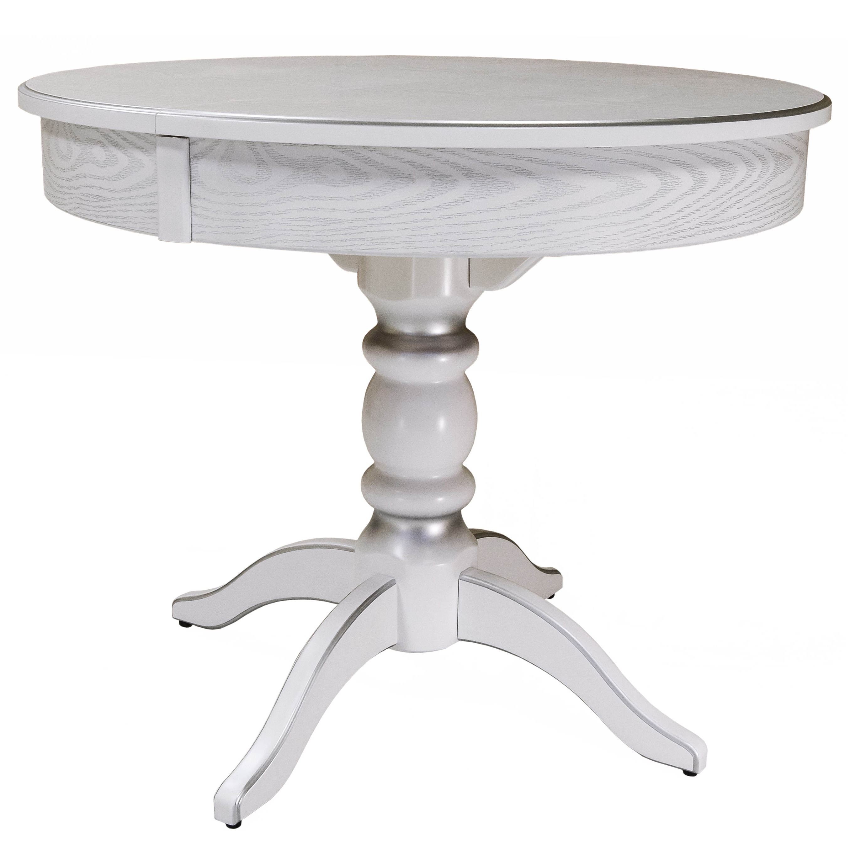 Стол обеденный Мебелик Фидея 4 раздвижной белый/серебро 90/130*90