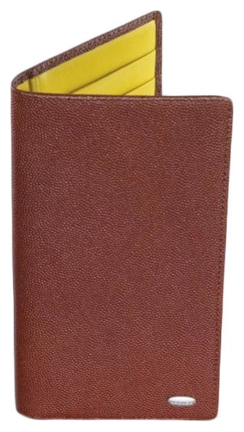 Бумажник Dalvey в карман жилета вертикальный Коричневый/Желтый