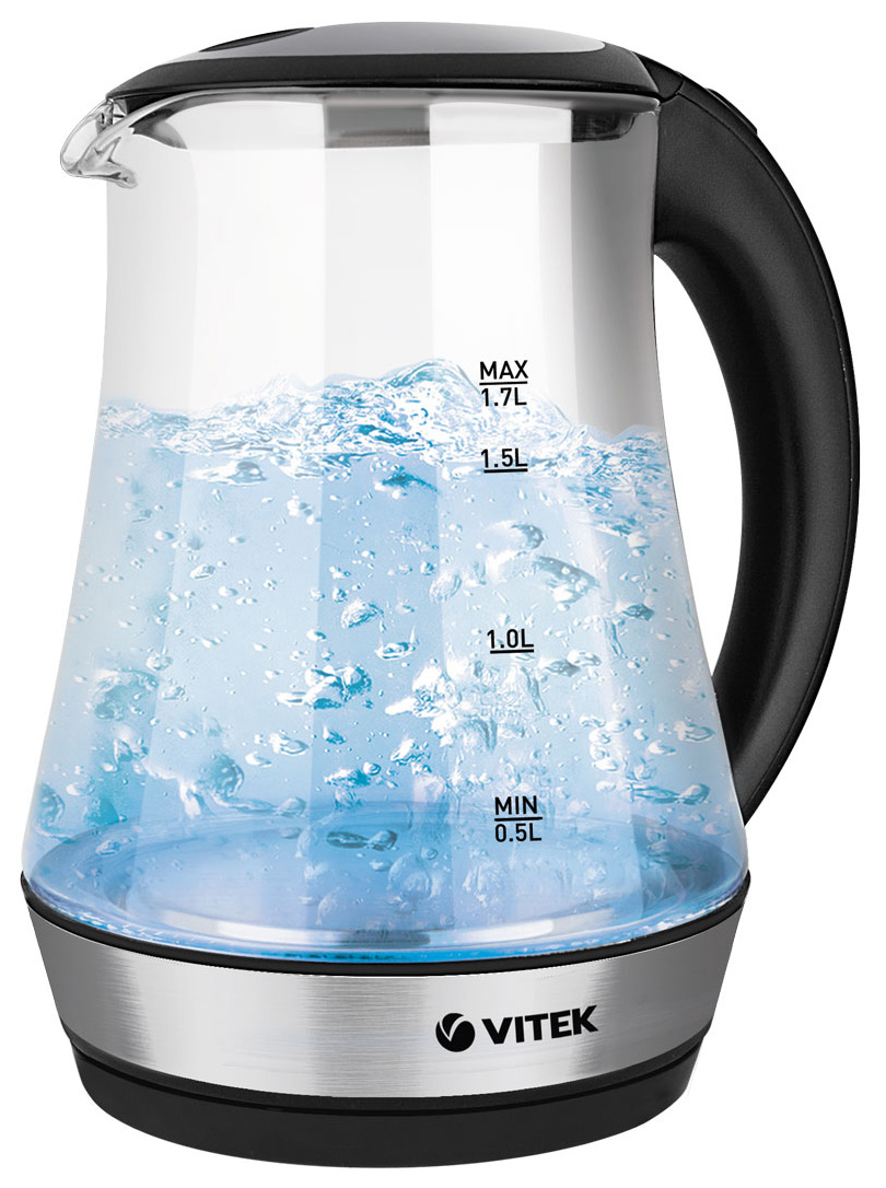 Чайник электрический VITEK VT-7035 1.7 л серебристый, черный