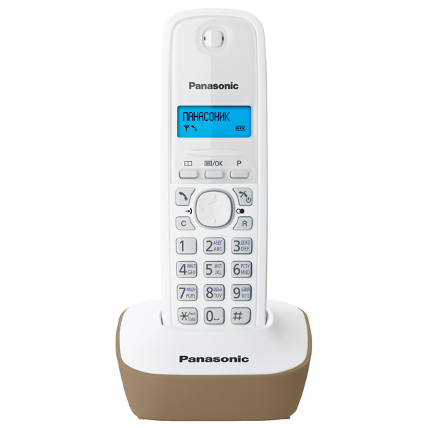 DECT телефон Panasonic KX-TG1611RUJ белый, бежевый