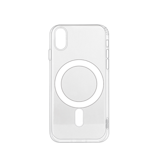 Противоударный чехол магнитный с MagSafe для iPhone XR с магнитным креплением прозрачный