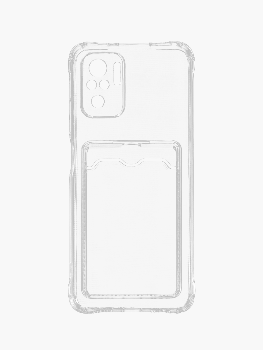 Чехол для Xiaomi Redmi 10, 10S, Poco M5S с карманом для карт, прозрачный