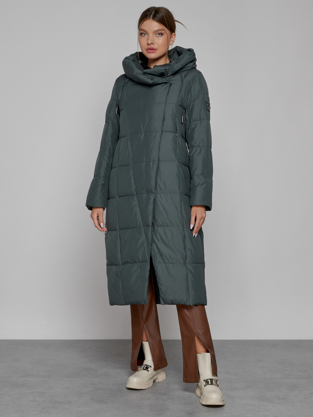 Пальто женское MTFORCE 13363 зеленое XL