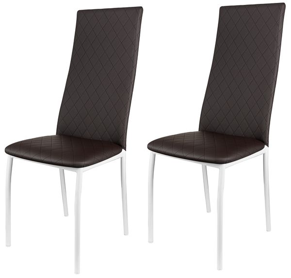 Комплект стульев  KETT-UP Hamburg LUX (Гамбург), стеганный, белый / коричневый, 2 шт