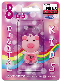 Флешка MIREX Pig 8ГБ Pink (13600-KIDPIP08)