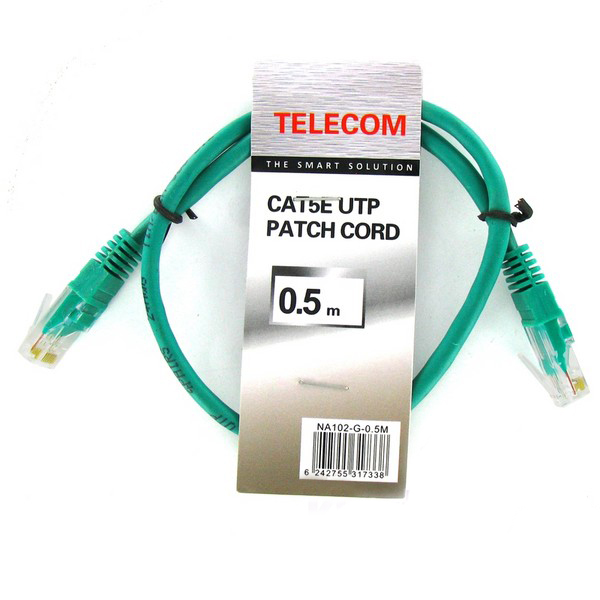 Кабель Telecom RJ45-RJ45, M-M 0,5м Green (NA102-G-0.5M)