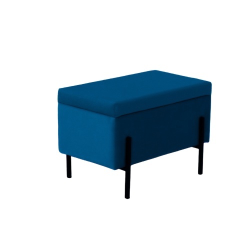 Пуф IVAMEBEL 60 см, синий, с ящиком для хранения, металлические ножки