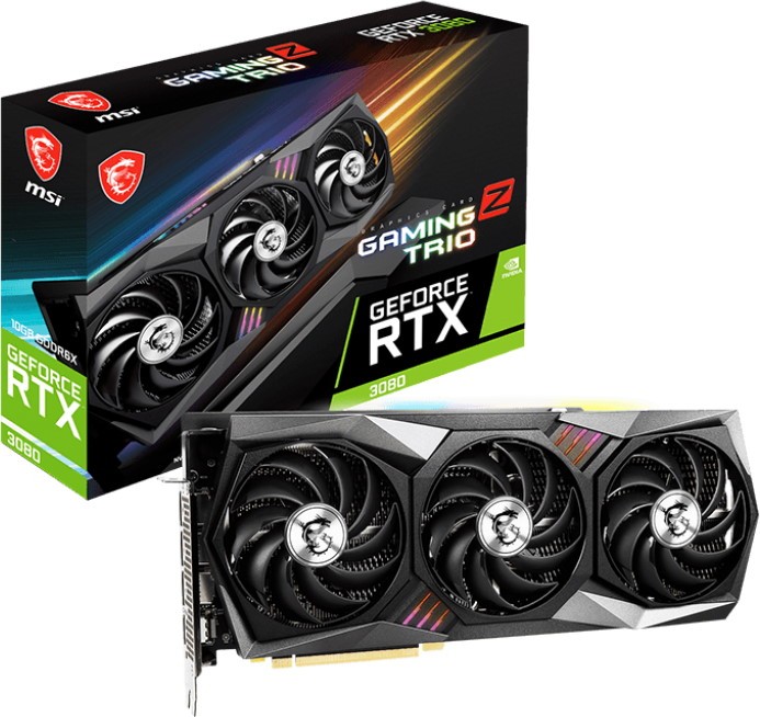 Видеокарта MSI NVIDIA GeForce RTX 3080 10Gb (RTX 3080 GAMING Z TRIO 10G LHR)