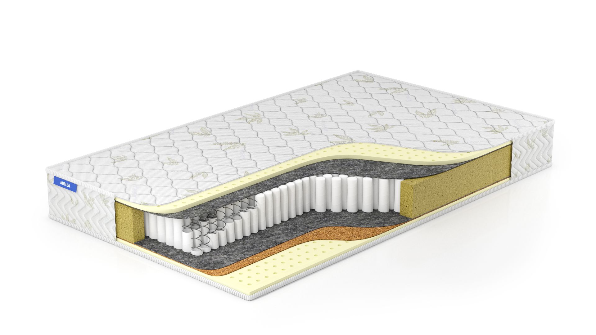 Матрас на кровать MIELLA Latex-Hard Multipoket двусторонний с разной жесткостью 90x200 см