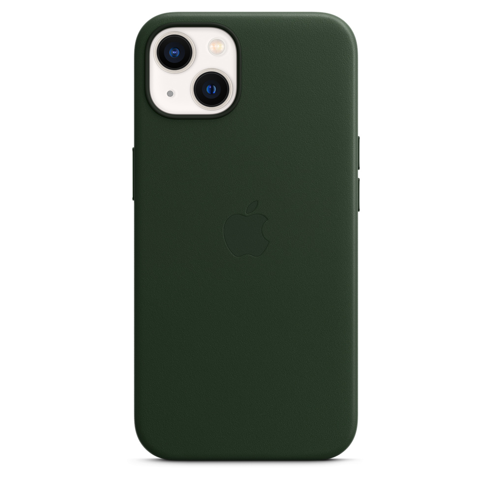 Чехол Apple для iPhone 13 Leather Case MagSafe Sequoia Green (MM173ZE/A)