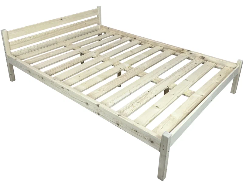 Кровать 1,5-спальная Solarius Классика реечное основание 190х120, без шлифовки и покрытия