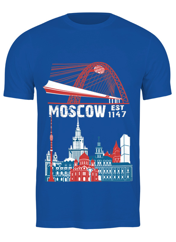 Футболка мужская Printio Moscow. establshed in 1147 синяя L