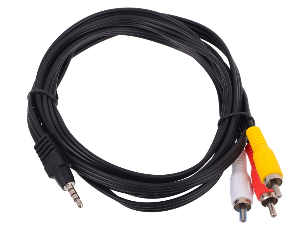 Кабель Telecom 3RCA - Jack 3.5 2м Black (TAV4545)