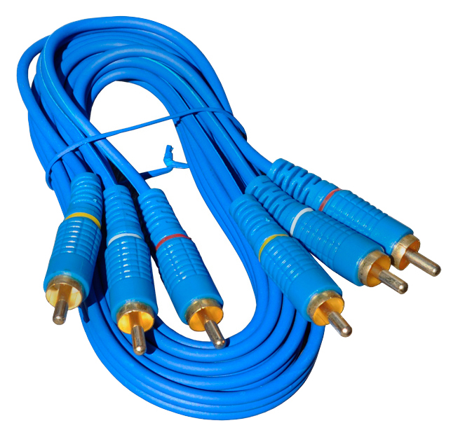 Кабель Rexant 3RCA - 3RCA 1,5м Blue (17-0202-1)