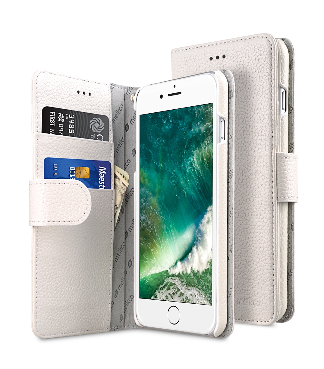 Чехол Melkco для Apple iPhone 7 Plus/8 Plus - Wallet Book Type White