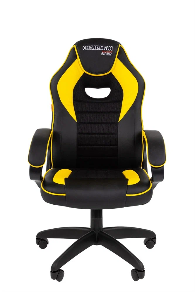 Компьютерное Игровое кресло Chairman Россия экопремиум черный/желтый