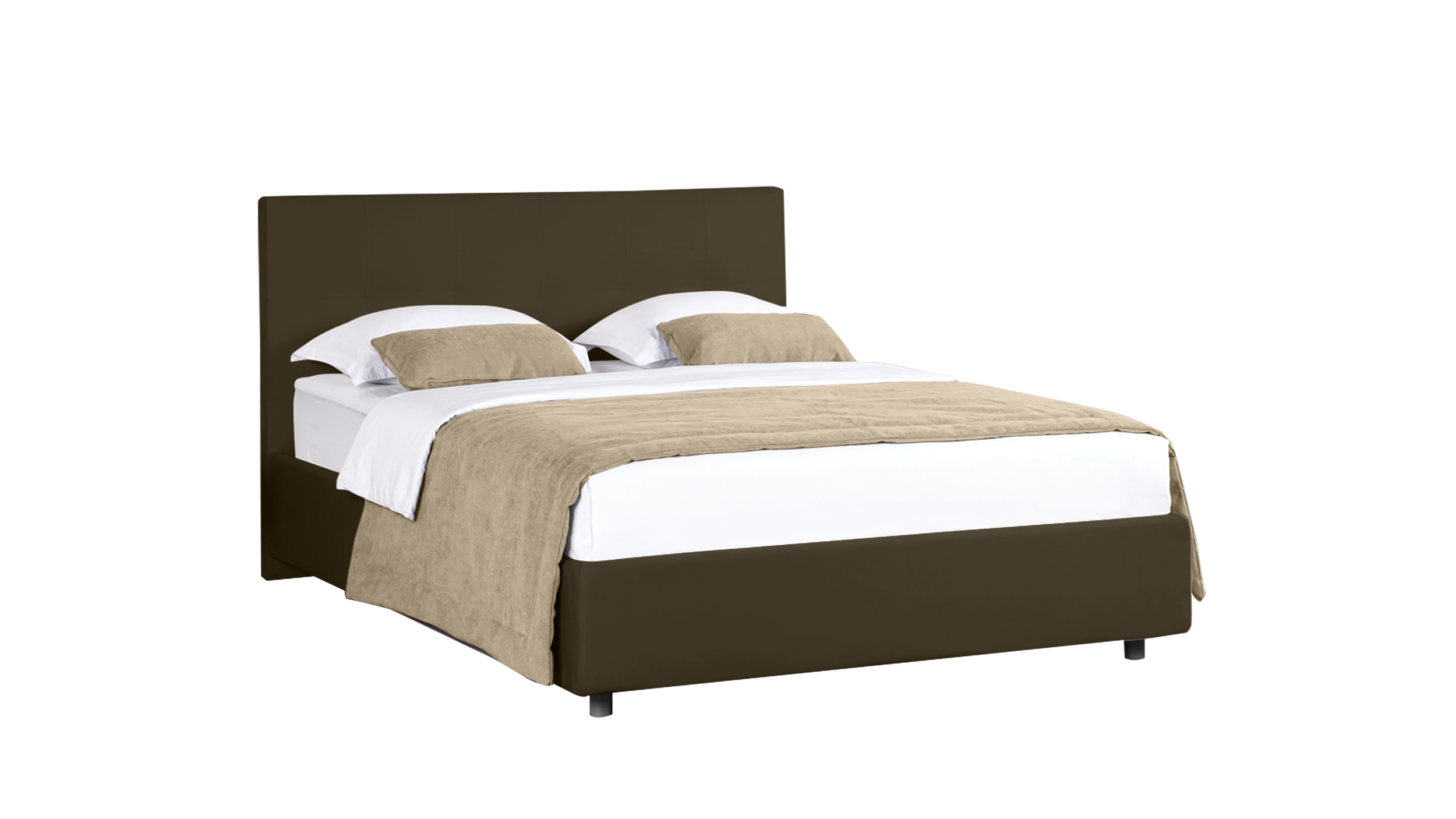 Двуспальная кровать Askona Greta + основание с ламелями 140*200 тк. Sky Velvet 12