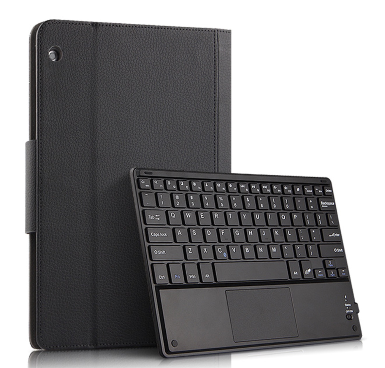 Чехол MyPads с Bluetooth-клавиатурой для Lenovo Tab M10 Plus  черная  + русские буквы