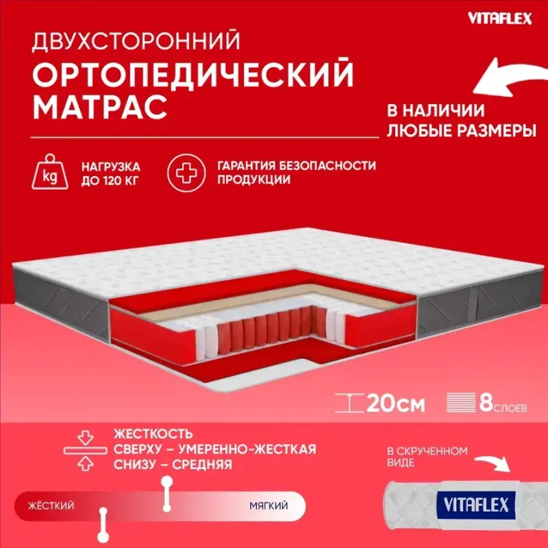 Ортопедический матрас VITAFLEX Anatomic I Sk 75x195