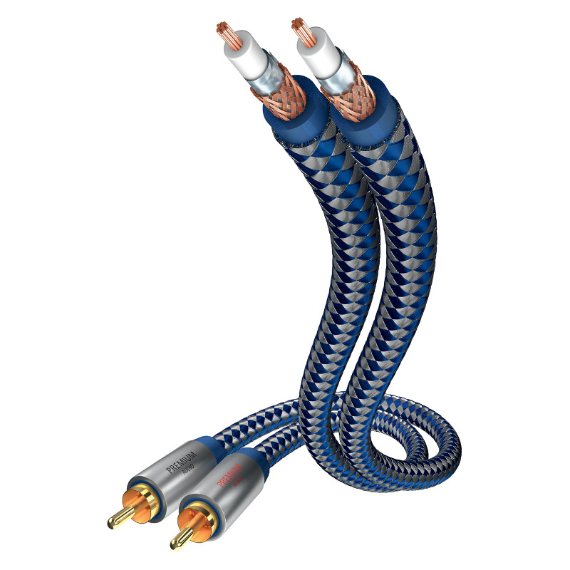 Кабель In-Akustik Premium Audio Cable 2RCA - 2RCA, 0,75м Blue