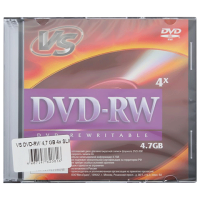 Диски DVD-RW VS, 4,7Gb, 4x, VSDVDRB5001,1 штука