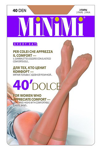 Комплект гольфов женских MiNiMi Dolce 40 д телесных one size