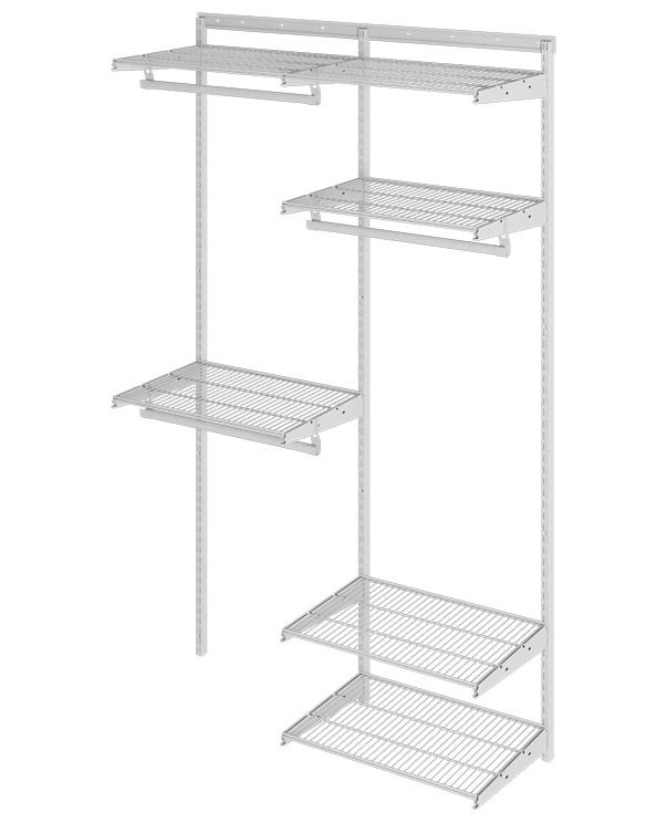 Гардеробная система хранения Практик Optima G120, белая, 2050x1300x450 мм, 6 полок