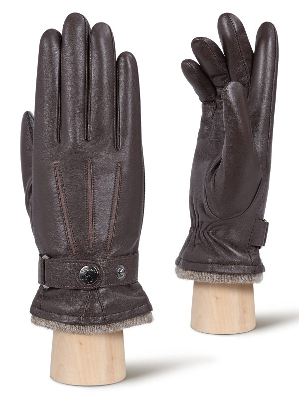 Перчатки мужские Eleganzza IS980 темно-коричневые/коричневые, р. 10