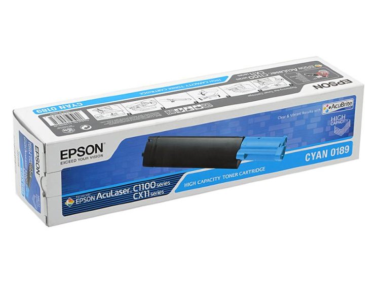 Картридж для лазерного принтера Epson C13S050189, голубой, оригинал