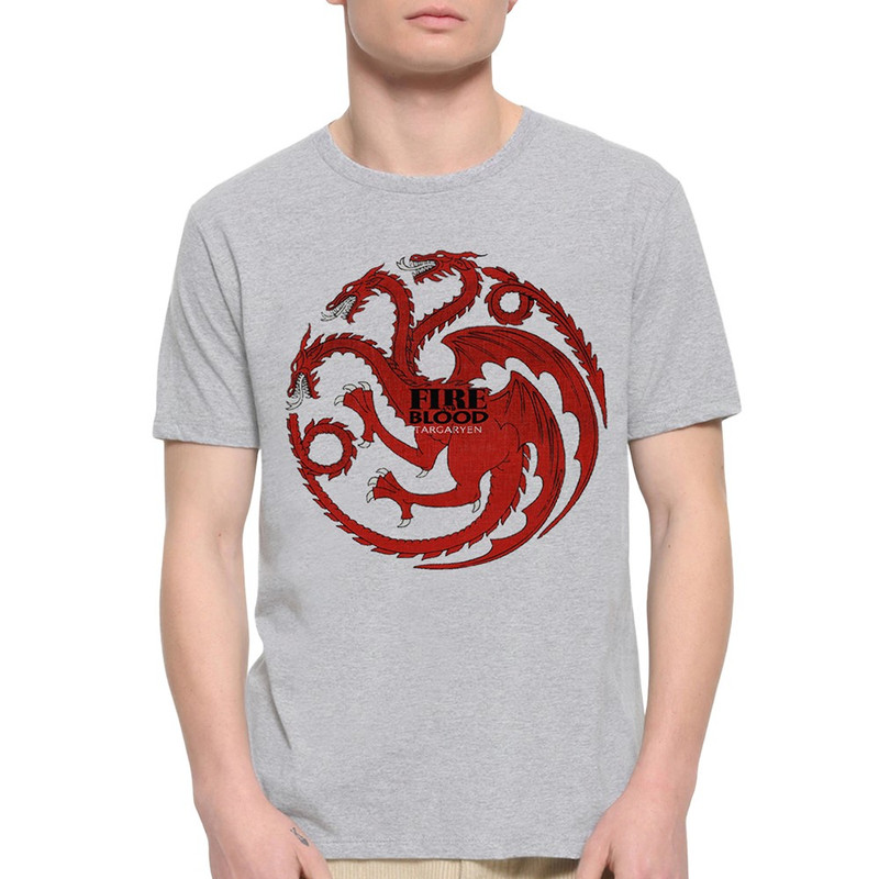 Футболка мужская DreamShirts Studio Дом Дракона - Игра Престолов Дом Таргариенов серая M
