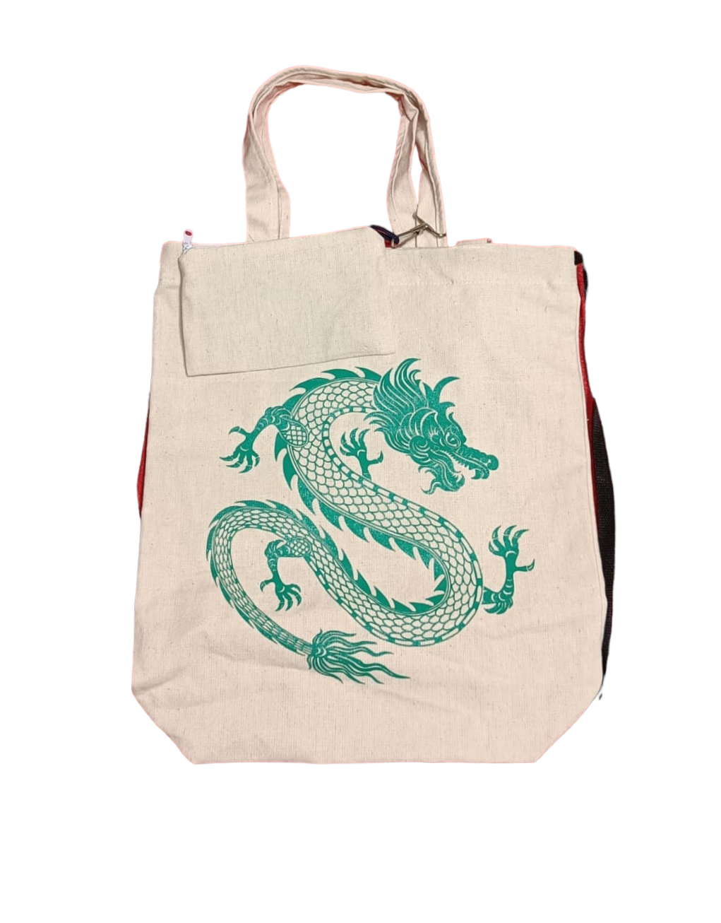Сумка-рюкзак женская INNEL IL2023Shoper дракон бежевая, 45х35х5 см