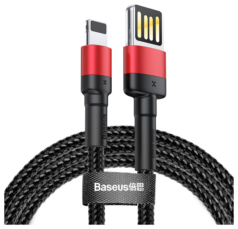 Дата-кабель Baseus Cafule Cable, CALKLF-G91, USB To Lightning, 1м красно-черный