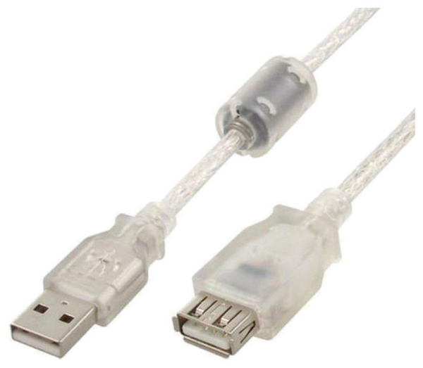 Кабель Cablexpert USB A-USB A, M-F 1,8м Transparent (CCF-USB2-AMAF-TR-6)